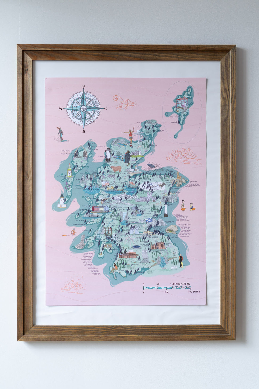 Swim Map of Scotland A2 Print – Salty Sisters
